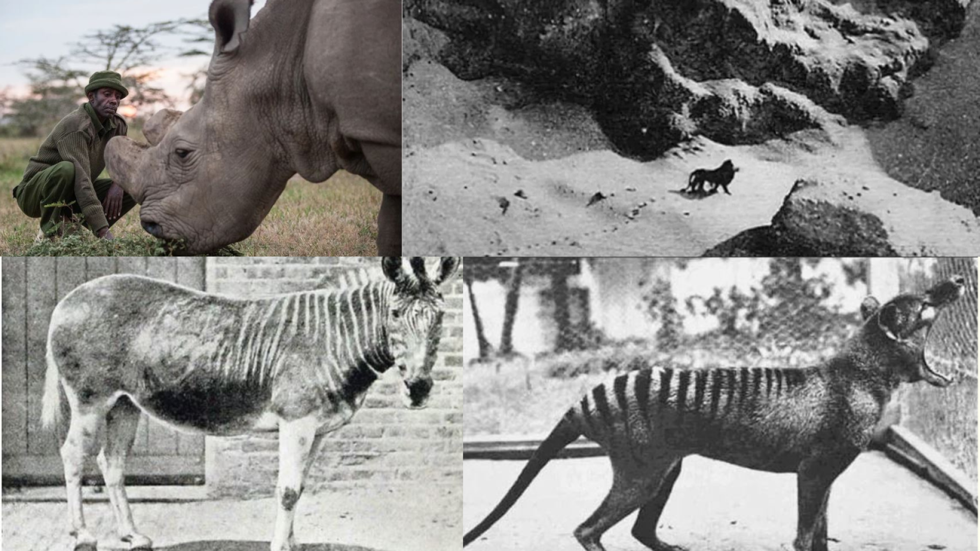 Last photos of extinct animals